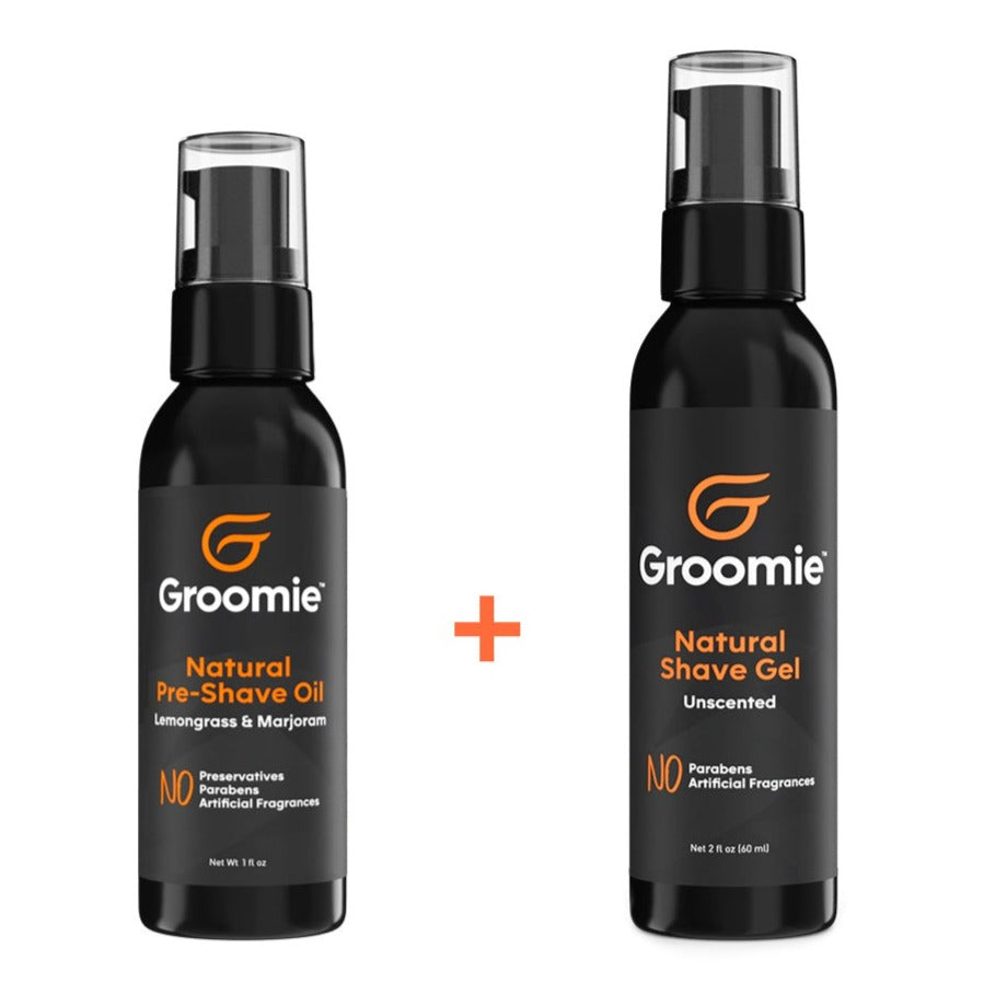 Natural Shave Gel + Pre-Shave Oil Bundle - Groomie™